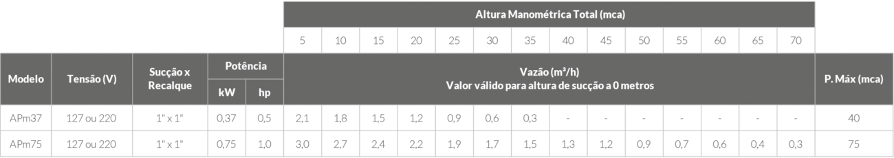 Motobomba Periférica APm-75 Lepono 1 cv 220V – Hidromotores